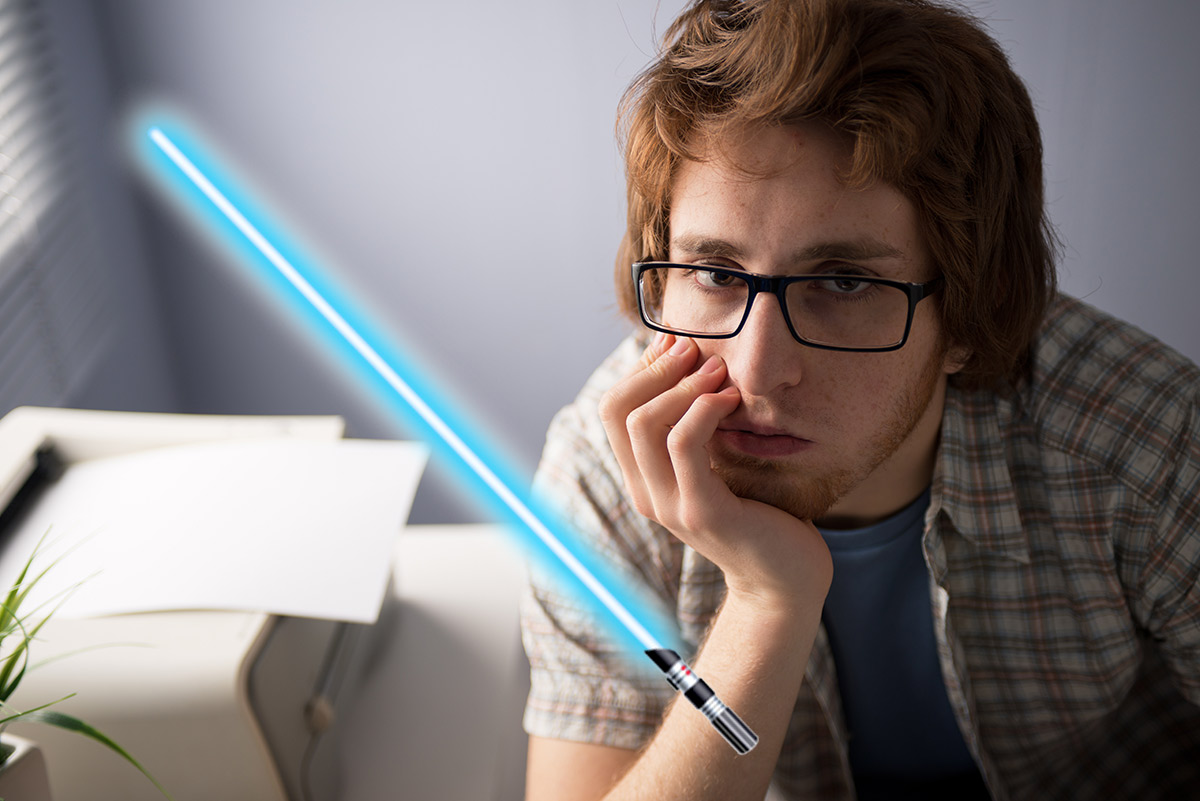 Man invents first real lightsaber. Accidentally cuts off his own hand ...
